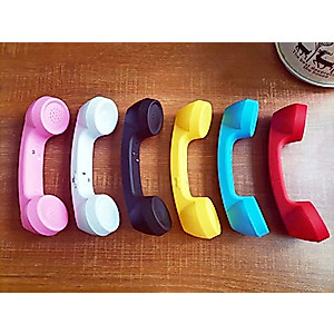 Retro Phone Handset Wireless Bluetooth Handset Mic Headphones Comfort Mic Speaker Phone Call Receiver Compatible with iPhone iOS Android iOS Cell Phone Telephone