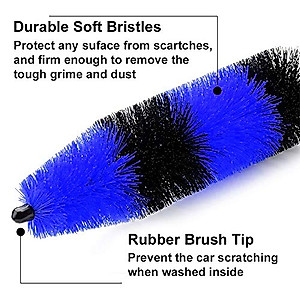 2-Pack Master Wheel Brush, Easy Reach Wheel and Rim Detailing Brush 18’’ Long Soft Bristle, Car Wheel Brush, Rim Tire Detail Brush,Multipurpose use for Wheels,Rims,Exhaust Tips,Motorcycles