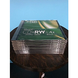 TDK Music 1X-4X 80-Min Digital-Audio CD-RW 10-Pak in Ultra-Slim Jewel Cases