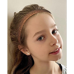 doboi 15 Colors Toddler Headbands Sparkle Plastic Headbands For Girls Glitter Thin Head Bands No Slip Fashion Girls Hard Toddler Hairbands