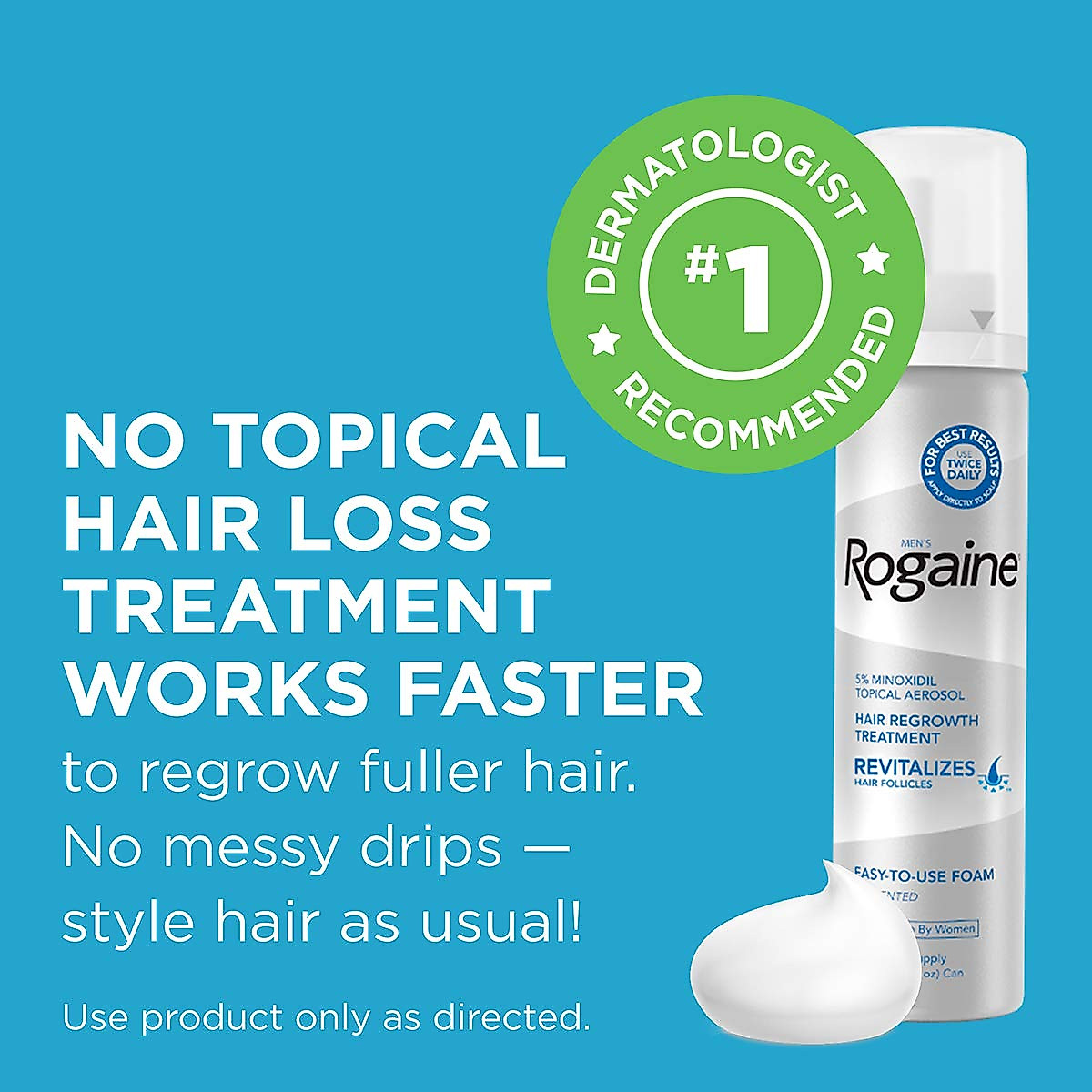Men's Rogaine 5% Minoxidil Topical Hair Loss and Regrowth Foam, 3-Month Supply+Neutrogena T/Gel Original Therapeutic Shampoo,Flaky Scalp Due to Psoriasis & Seborrheic Dermatitis, 16 fl. Oz