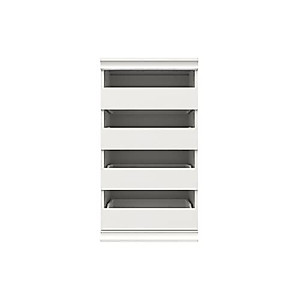ClosetMaid Modular Storage Unit with 4 Drawers, Wood Closet Organizer, Stacking, Full Backer, Storage, Decorative Trim, White