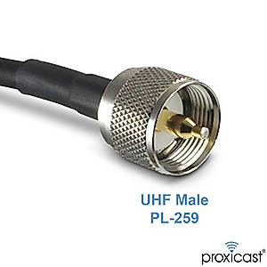 Proxicast 1 ft Ultra Flexible PL259 Male - PL259 Male Low Loss 50 Ohm Coax Cable Jumper Assembly for CB/UHF/VHF/Shortwave/HAM/Amateur Radio Equipment and Antennas (ANT-141-033-01)