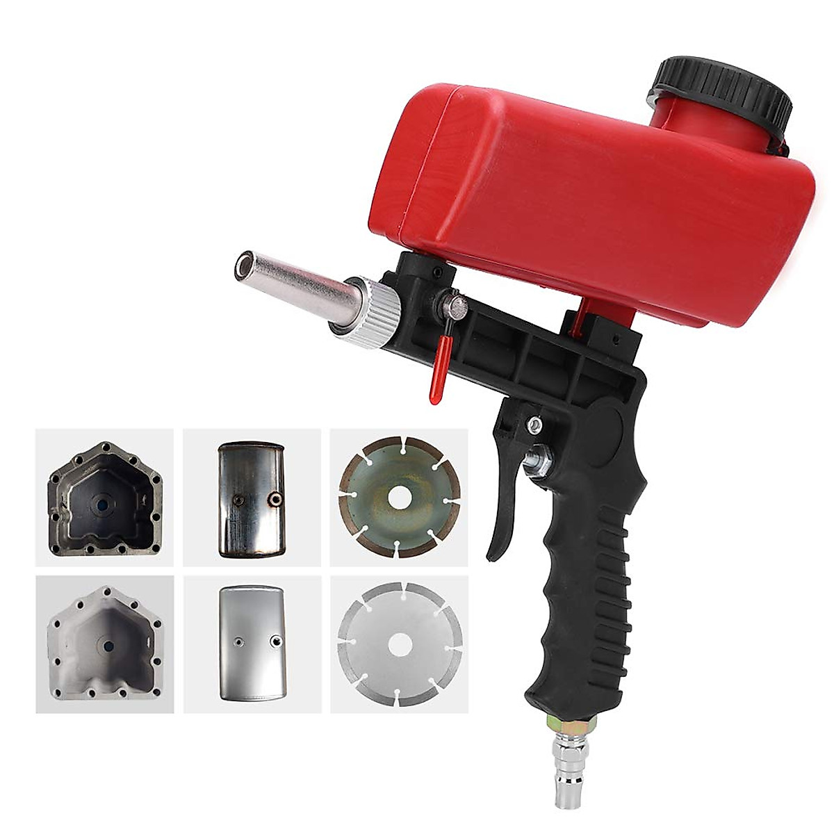 90PSI Pneumatic Sand Blaster Gun Kit, Sandblasting Machine Industrial Adjustable Portable Hand Held Sand Blaster