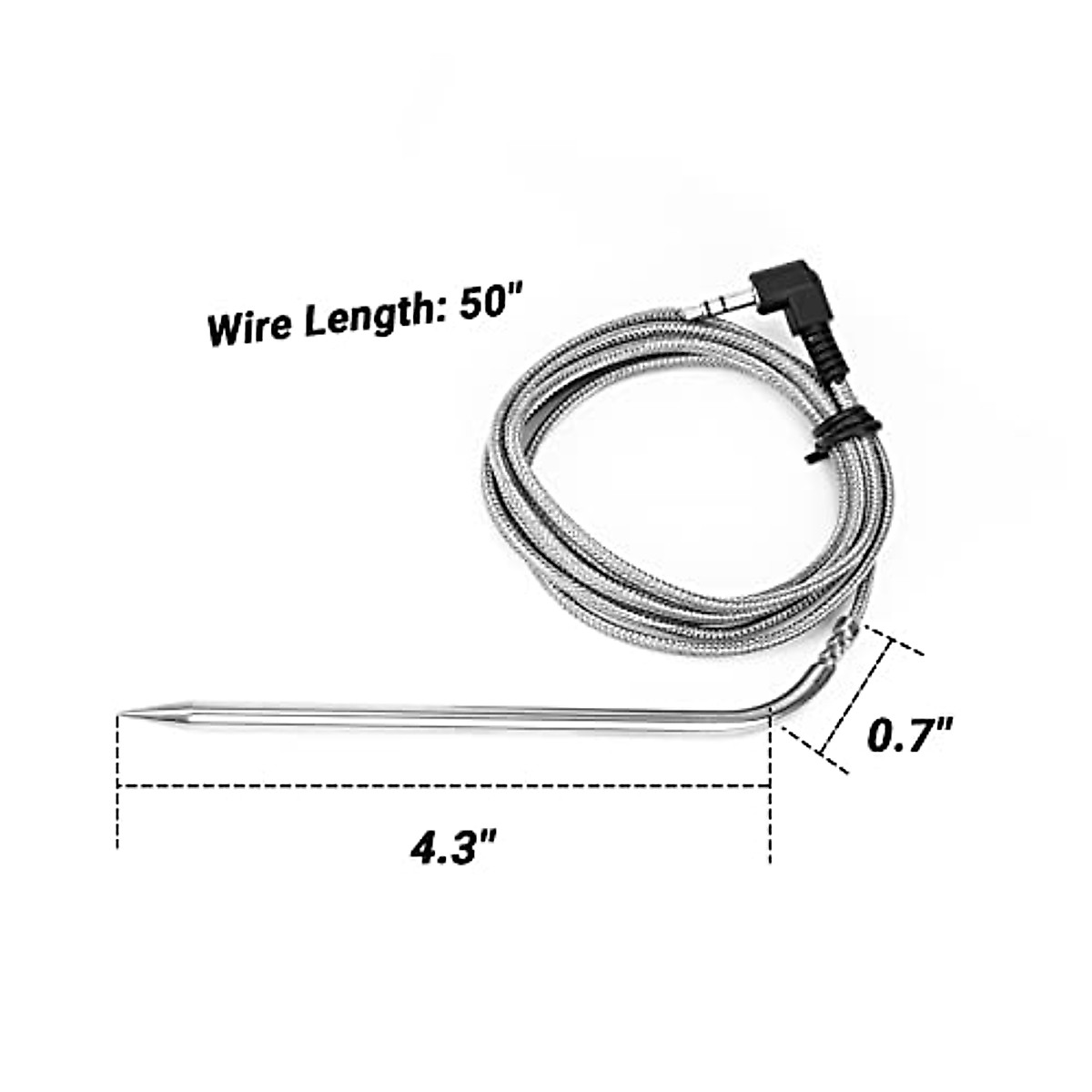 Stanbroil Meat BBQ Probe Replacement for Camp Chef Pellet Grills, Stainless Steel Braided Cable Withstand High Temperature