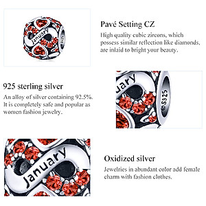 WOSTU March Birthstone Bead Charms for Charms Bracelets for Gifts for Mother Sister Daughter Women for Birthday Thanksgiving Christmas