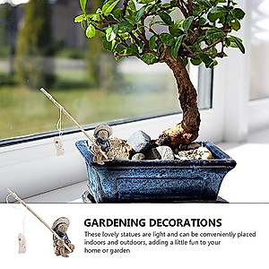 Cabilock Car Accessories Car Decor Car Decor 3pcs Fisherman Figurines Chinese Sitting Fishing Garden Statue Chinese Elder Statue Landscape Micro Bonsai Terrarium Aquarium Ornaments for Car Decor