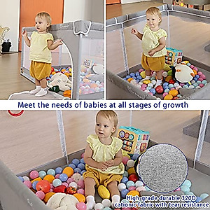 YOBEST Baby Playpen, Small Infant Playard with Gates, Sturdy Safety Playpen with Soft Breathable Mesh, Indoor & Outdoor Toddler Play Pen Activity Center for Babies, Kids, Toddlers