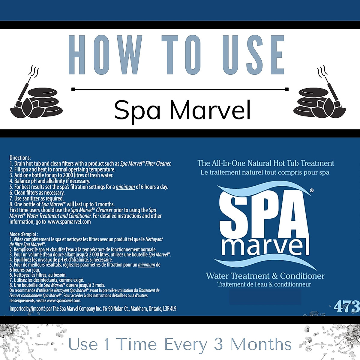 Spa Marvel Treatment and Conditioner Plus Hot Tub Sponge Oil Absorber - 1 Pack