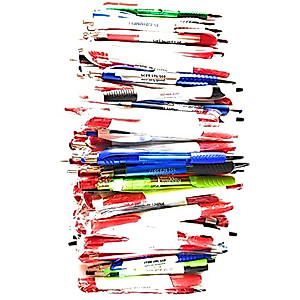Wholesale Lot of 100 Misprint Ink Pens Ball Point Plastic Retractable Pens Mixed