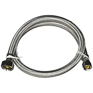 Plumb Pak PP23808 Ez Faucet Supply Tube, 3/8 X 1/2 In, Compression X Fip, 30 In L, Stainless Steel, 30 Inches