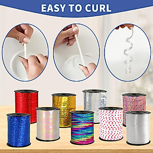 500 Yard Premium White Curling Ribbon, Curling Ribbon for Crafts,Curling Ribbon for Gift Wrapping, Balloon Ribbon, Balloon String, for Party Birthday Wedding Decoration, Art Crafts, Florist Flower