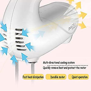 Lihuzmd Handheld Electric Mixer,Electric Whisk Household Electric Small Whipped Egg and Cream Mixer for Food Beater, Egg, Cakes, Batters,Pink