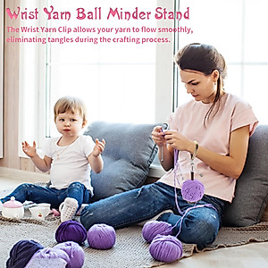 Tshiwort Yarn Holder for Crocheting, Wrist Yarn Holder with Wristband, Wooden Yarn Organizer Storage for Crochet, Yarn Spinner Knitting Supplies Crocheting Gift for Craft Lover