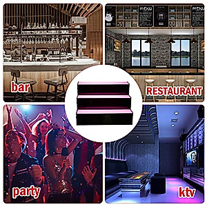 Ganggend 16 Inch 3-Step LED Lighted Liquor Bottle Display Shelf, LED Bar Shelves for Home/Commercial Bar Living Room Accessories and Decor Acrylic, Lighted Bottle Display with Remote & App Control