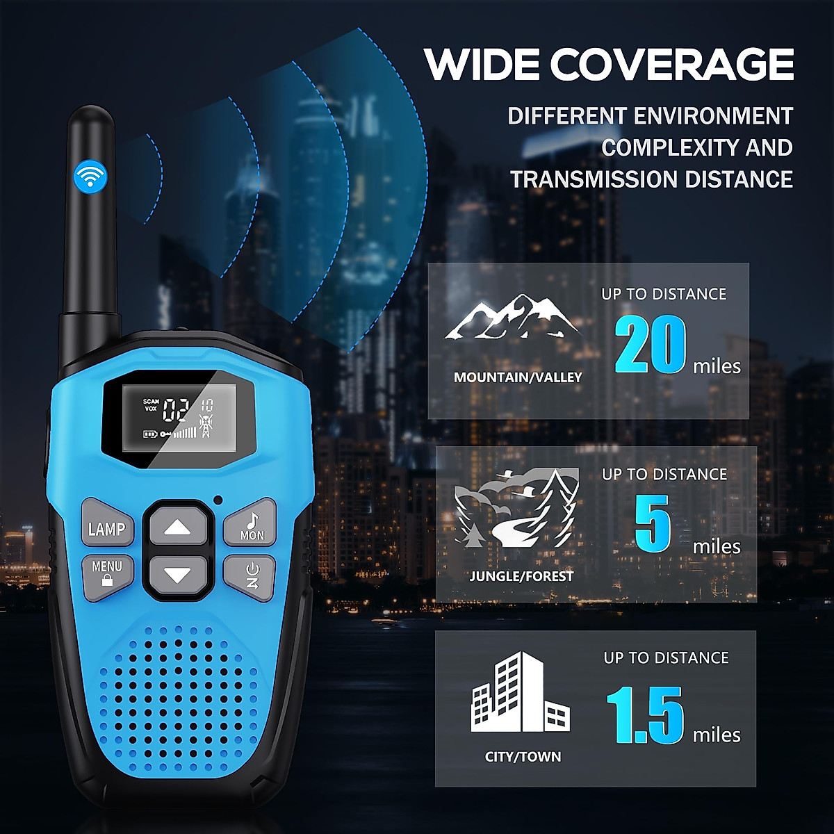 Walkie Talkies, NXGKET Walkie Talkies Long Range for Adults Rechargeable Two-Way Radio with 22 FRS Channel Radios, Li-ion Battery, LED Flashlight, VOX for Outdoor Camping Hiking Trip(4 Pack)