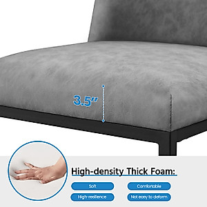 Yaheetech Counter Height Bar Stools 24'' Bar Stools Set of 2 Leather Bar Chairs Modern Upholstered Barstools with Back for Kitchen Counter Gray