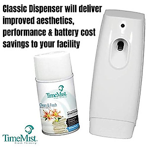TimeMist Premium Metered Air Freshener Refills - Clean & Fresh - 7.1 oz (Case of 12) - 1042771 - Lasts Up To 30 Days and Neutralizes Tough Odors