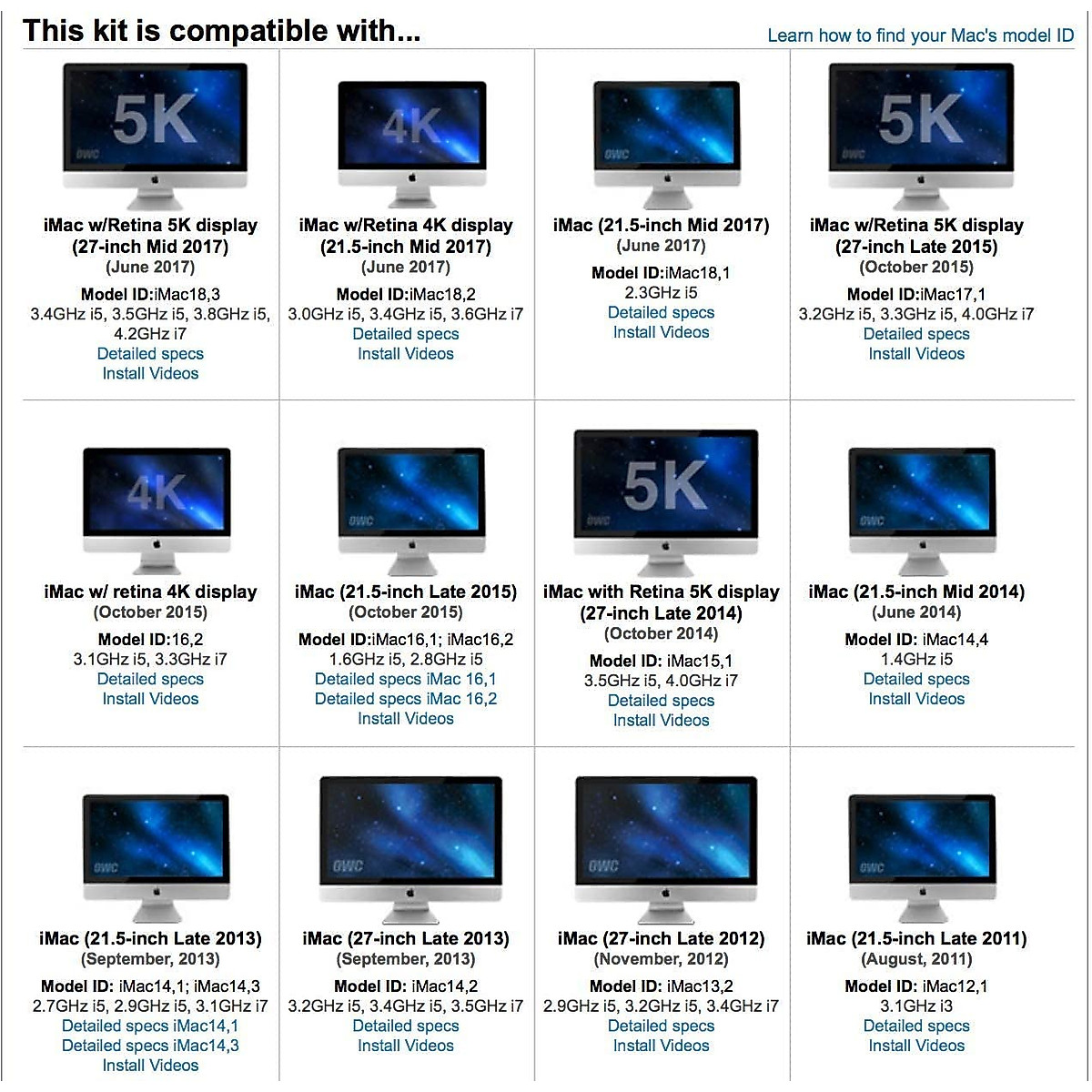 OWC General Servicing Kit Compatible With iMac 2007 and later Models, (OWCDIYIMACGEN)