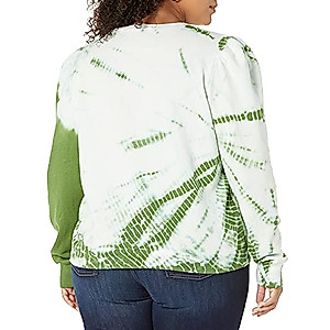 The Drop Women's Jean Puff-Sleeve Fleece Sweatshirt, Treetop, XS