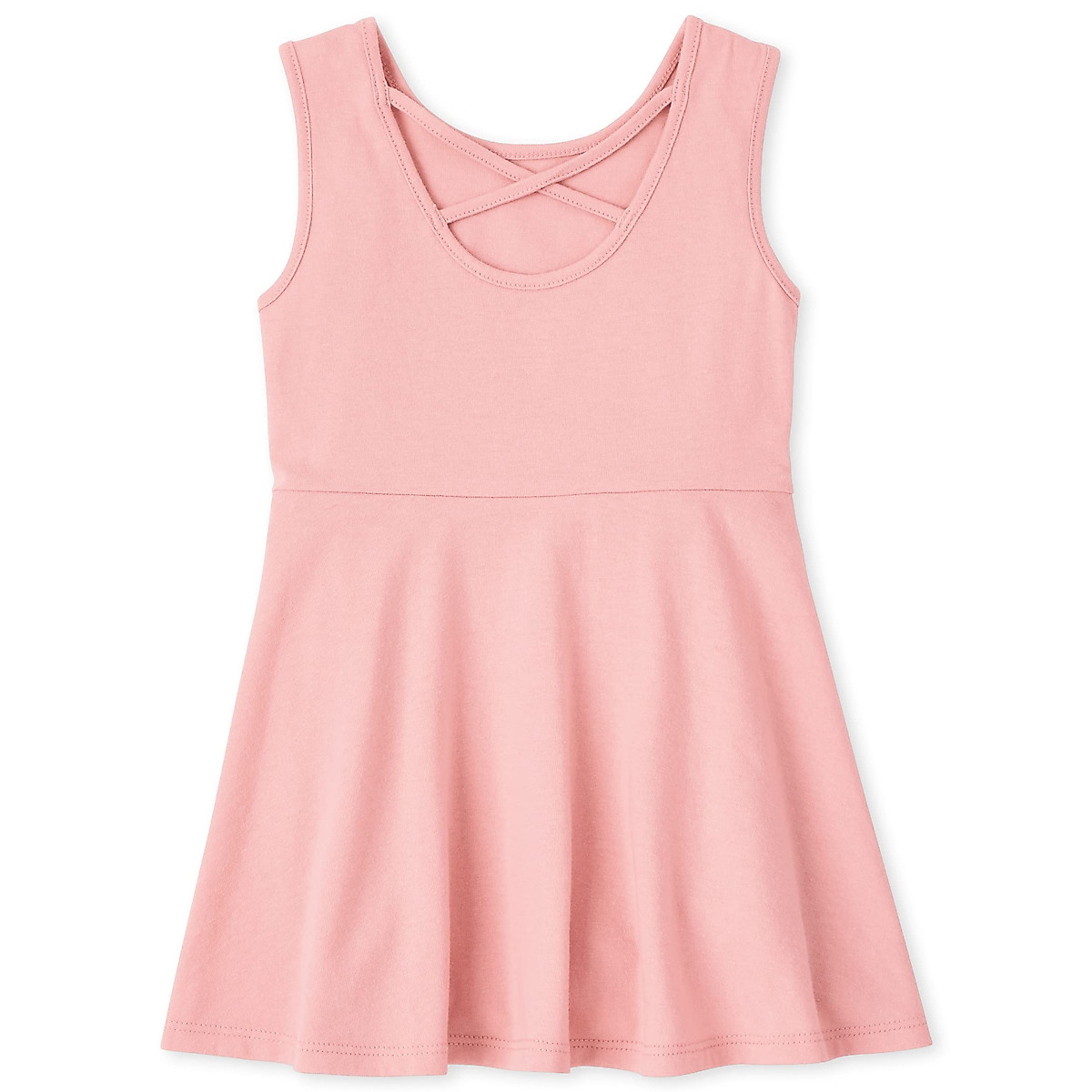 The Children's Place Baby Toddler Girls Sleeveless Fashion Skater Dress, Jungle Wonder/Crystal Pink 2-Pack, 4T