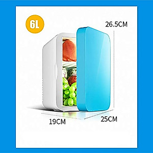 HOLPPO Mini Fridge 6 Liters Compact Portable Insulation Cabinet Mini Refrigerator for Bedroom, Office, Dormitory, Car-Great for Skin Care and Cosmetics