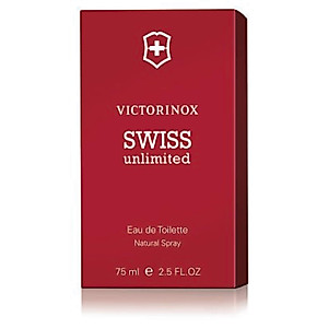 Swiss Army Unlimited for Men, Eau de Toilette Spray, Aromatic, Green, Woody, Red, 2.5 Fl Oz