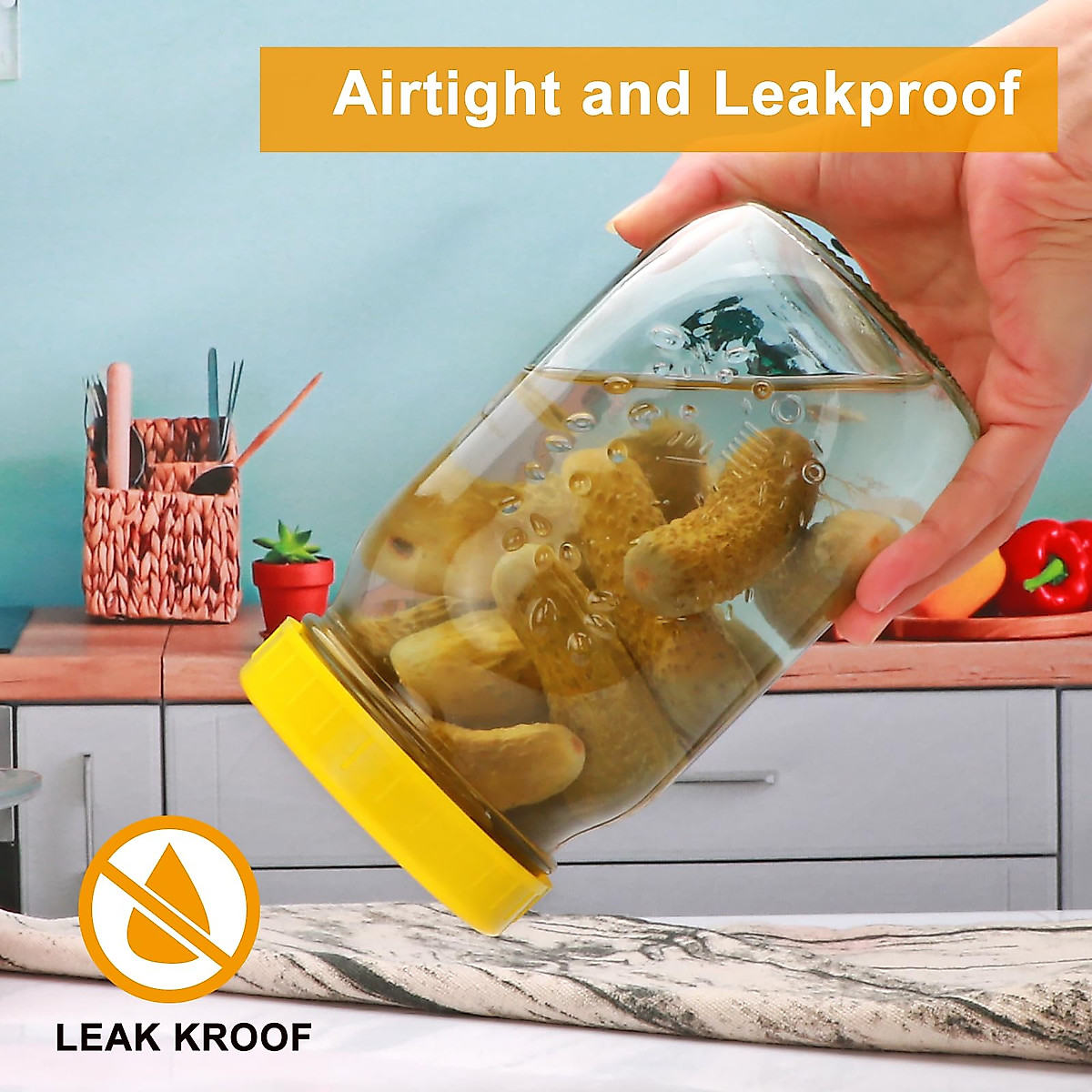 Encheng Wide Mouth Mason Jars 32oz,Clear Glass Mason Jars with Lids and Bands,12 Pack Quart Size Canning Jars with Metal and Plastic Lids for Preserving,Meal Prep,Fermenting,Jam