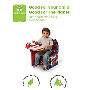 Delta Children Chair Desk with Storage Bin + Design and Store 6 Bin Toy Storage Organizer, Marvel Spider-Man (Bundle)
