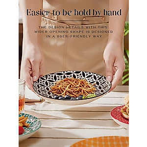 DOWAN 8.5" Dessert Plates - Colorful Ceramic Salad Plates, Easter Plates for Pasta, Dinner, Snack, Fruit, Party, Wedding - Dishwasher & Microwave Safe, Set of 6