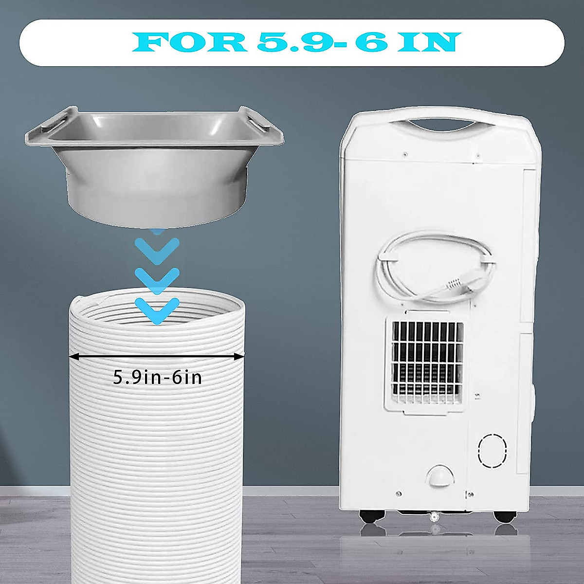 tMebrdkop 5.9 inch / 6 inch Portable Air Conditioner Exhaust Hose Coupler Square,Air Conditioning Accessories & Parts Window Adapter