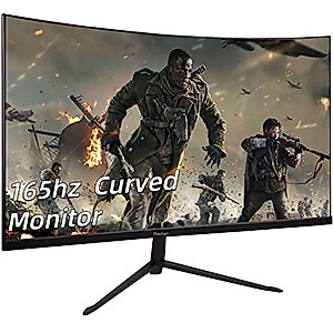 Prechen 24" Curved Frameless Gaming Monitor, 1800R, VA, FHD 1920x1080, 165Hz (144Hz Supported), AMD FreeSync Premium, 3000:1 Contrast Ratio, 2ms, VESA Mountable, HDMI, USB, DisplayPort, Black
