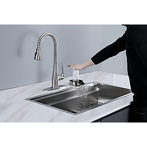 GAGALIFE Glass Rinser for Kitchen Sink Brushed Nickel, Kitchen Sink Accessories, Bar Glass Rinser, G86066BN