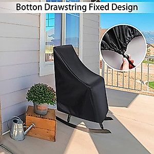 Tegeme 4 Pieces Outdoor Patio Chair Covers, Waterproof Stackable High Back Seat Covers, Outside Garden Lawn Cover for Anti-UV, Snow Dust, Windproof, Black (47 x 25 x 25 x 27.5 Inch)