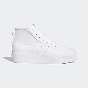 adidas Originals womens Nizza Platform Mid Sneaker, White/White/White, 8.5 US