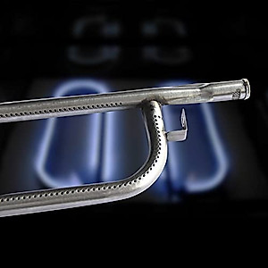 Hongso #304 Curved Stainless Steel Burner Replacement for Dyna-Glo DGP350NP, Master Forge MFA350BNP MFA350CNP, Pipe Burner Tube Left and Right 1 Pair Curved Pipes SBT351