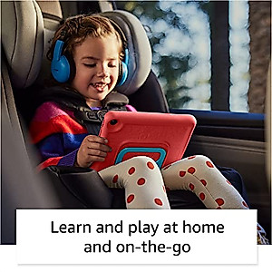 Amazon Fire 7 Kids tablet, ages 3-7. Top-selling 7" kids tablet on Amazon - 2022. Set time limits, age filters, educational goals, and more with parental controls, Red
