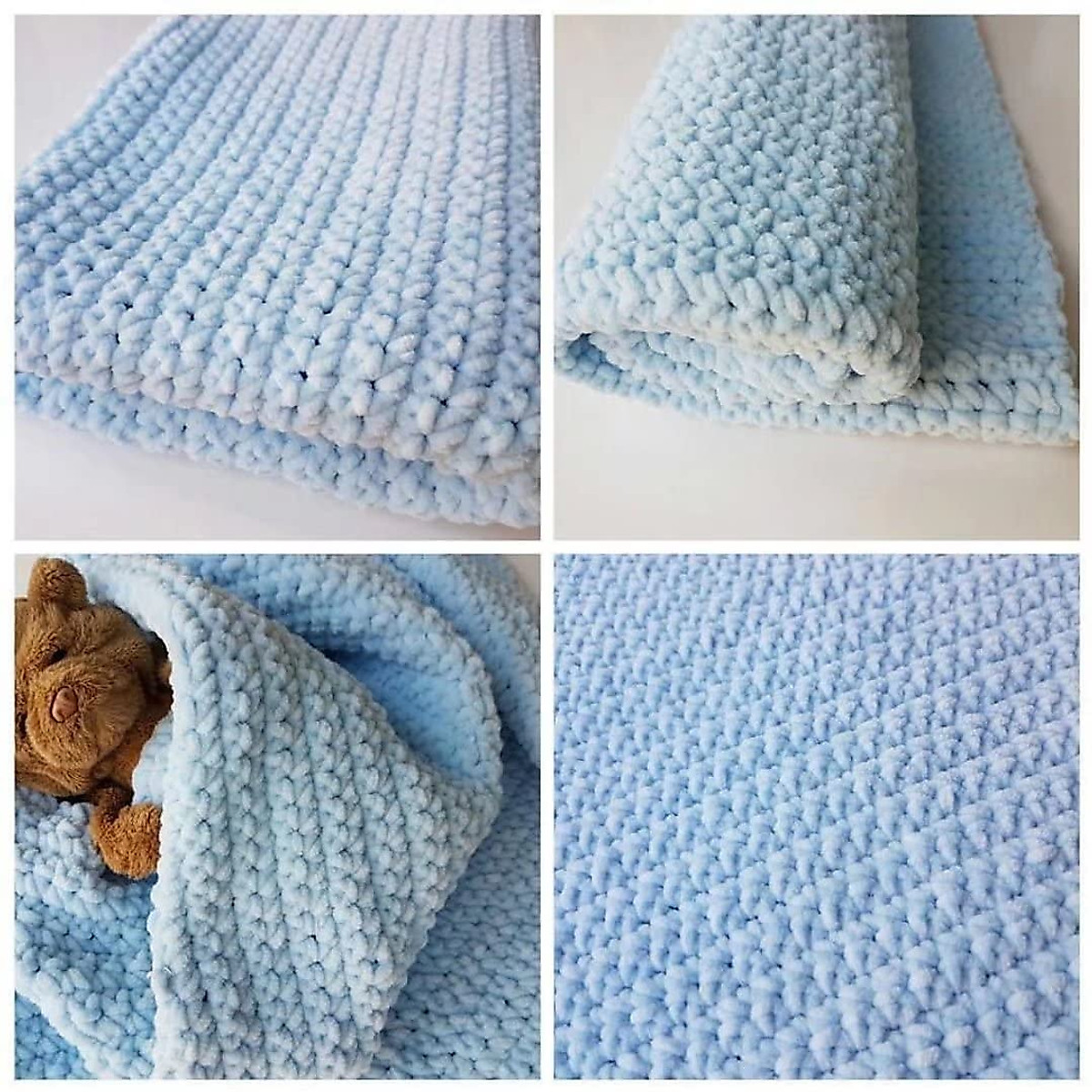 YUYOYE 100% Micro Polyester Soft Velvet Yarn Blanket Yarn for Crochet and Knitting, Chenille Yarn -Dark Caramel