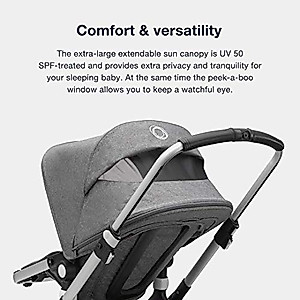 Bugaboo Lynx - The Lightest Full-Size Baby Stroller - All-Terrain with an Effortless Push and One-Handed Steering - Compatible with Bugaboo Turtle One by Nuna Car Seat - Alu/Blue Mélange