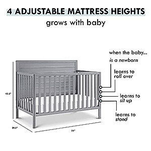 Carter's by DaVinci Morgan 4-in-1 Convertible Crib in Grey, Greenguard Gold Certified