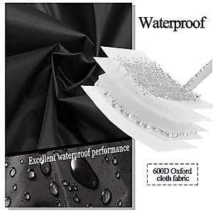 SoGuDio Design with Light Hole Bimini Top Cover,Suitable for 3-4 Bows Tops,Effectively Prevent The Erosion of UV,sea Water in Summer, Designed Resin Zipper Canopy,XL 81-101IN Black (ZYPZ-SJ-HS-002)