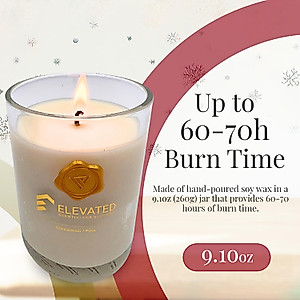 Elevated Scente[d] Candles - Cinnamon Pine Candle | Soy Christmas Candles with Winter Candle Scents | Cozy Season Candle Jar - 70h Long Burning Time | 9.1oz Large