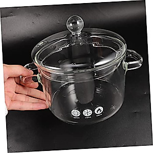 Cabilock Soup Pot French Onion Pans with Lids Korean Ramen Pot Melting Chocolate Pot Glass Pans for Cooking Glass Onion Kitchen Essentials Glass Instant Noodle Pot Double Ear Stew Pot Milk
