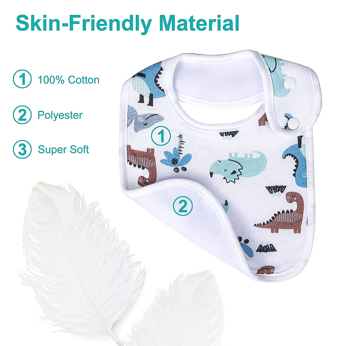 Burp Cloths & Baby Bibs Set 2-in-1 Cotton Super Absorbent and Soft Baby Spit Up Burping Rags for Boys and Girls