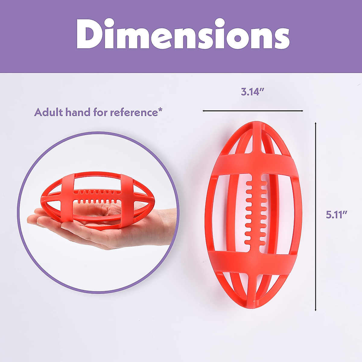 elbebe Silicone Football Baby Teether Toy - Teething Toys for Babies 0-6 months, BPA-free Baby Teething Toys, Chewable Baby Teethers 0-6 months, Baby Chew Toys for Teething Baby Relief -Coral Red