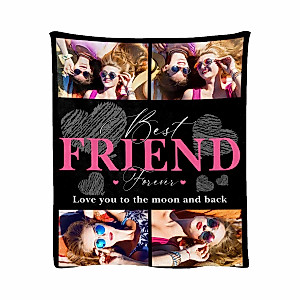 Newcos Personalized Fleece Throw Blankets Best Friends Ever Blanket for Bedding Sofa Living Room, Birthday Gifts for Best Friends Sisters Women 30"x40"