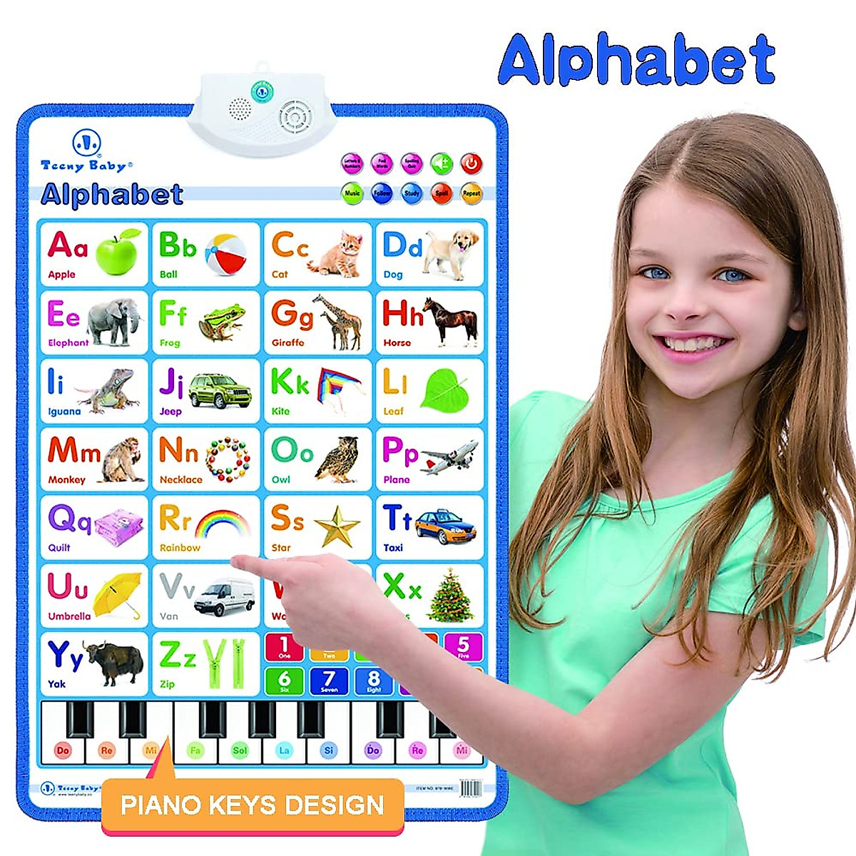 TEENY BABY Interactive ABC Alphabet Wall Chart -Alphabet Learning Poster | Toddler Toys |Best Fun Educational Learning Toys Gifts for 3 4 5 Years Old Toddler Kid (Alphabet)