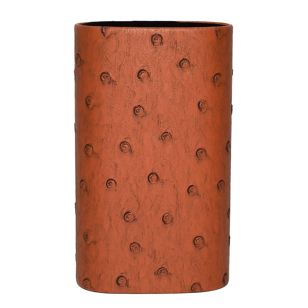 Calabria Desktop Eye Glasses Holder Soft Lining Weighted Base Brown Mens Womens Eyeglasses Stand Case Nightstands PU Leather