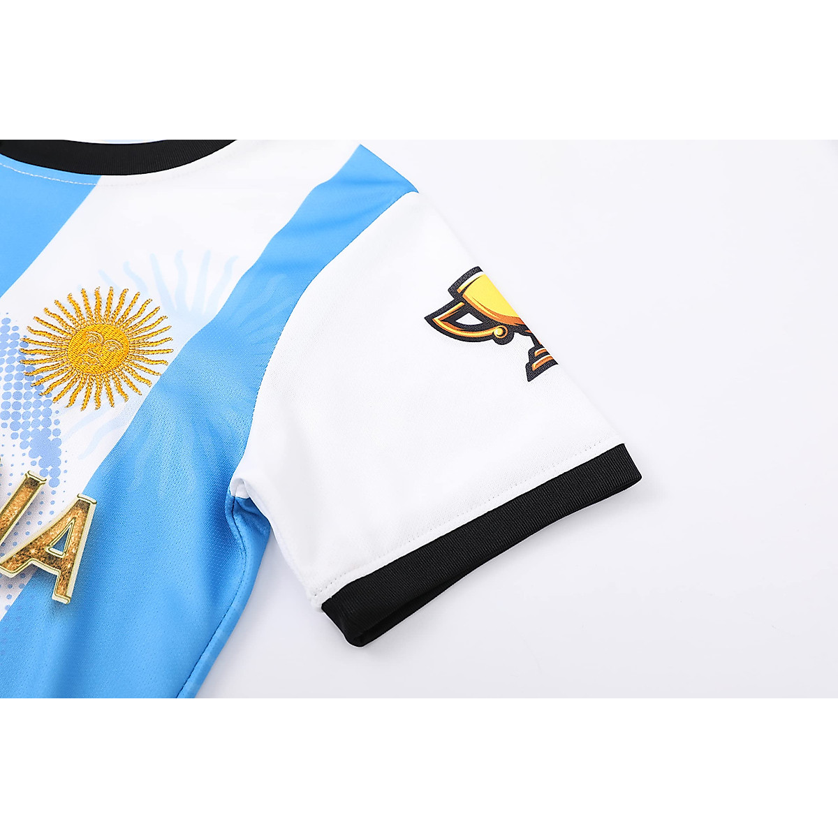 Argentina World Champions Edition Sports Soccer Football Boys Kids Youth Jersey Shirt Kit Set (Size-28 (10-11 Years))