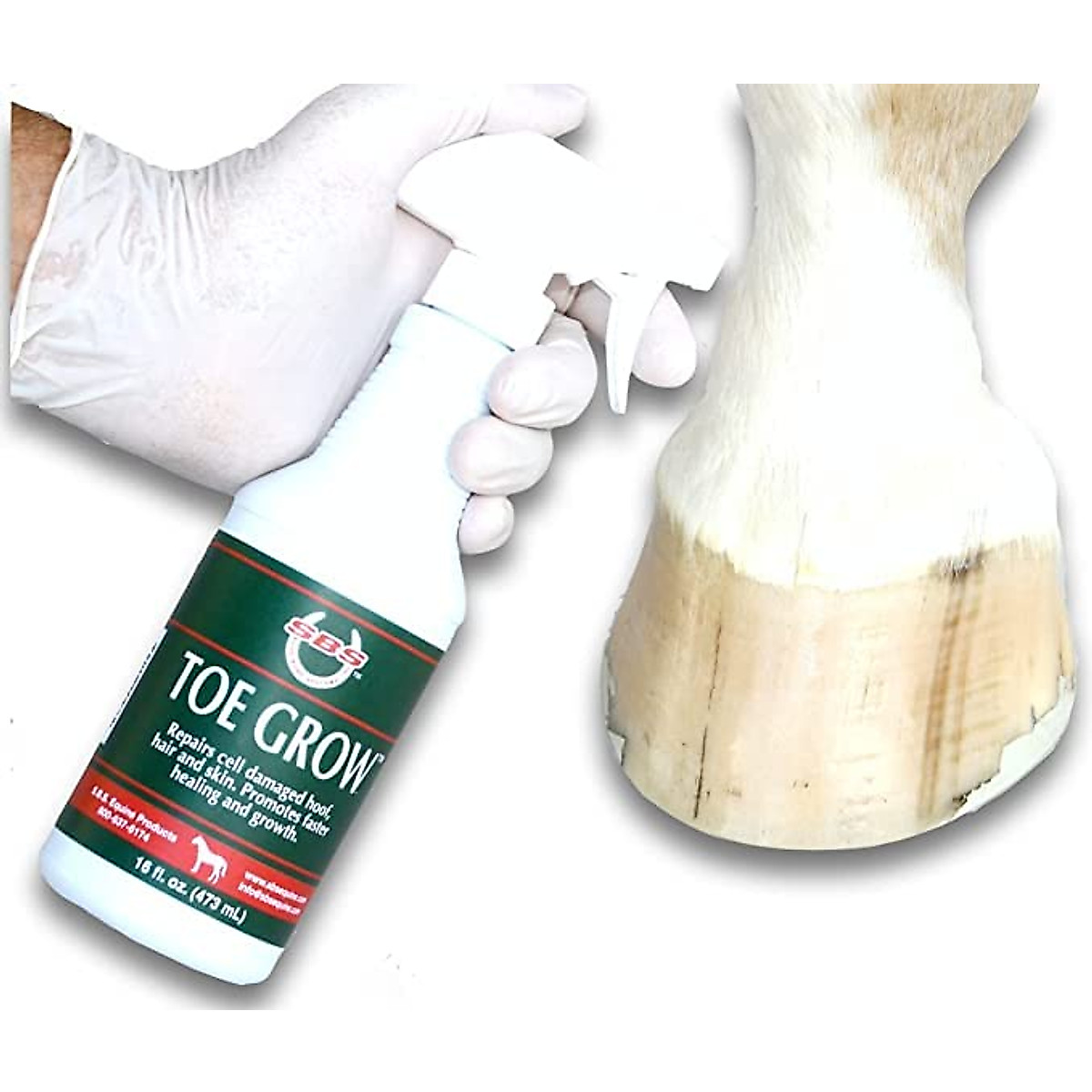 SBS EQUINE Item 416 Toe Grow Hoof Repair Spray, One Size